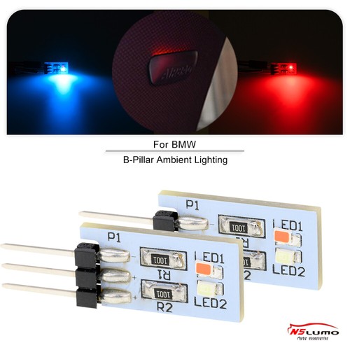 2x Blue&Red LED B-Pillar Light Circuit Board For 2012-2019 BMW 3 Series ...