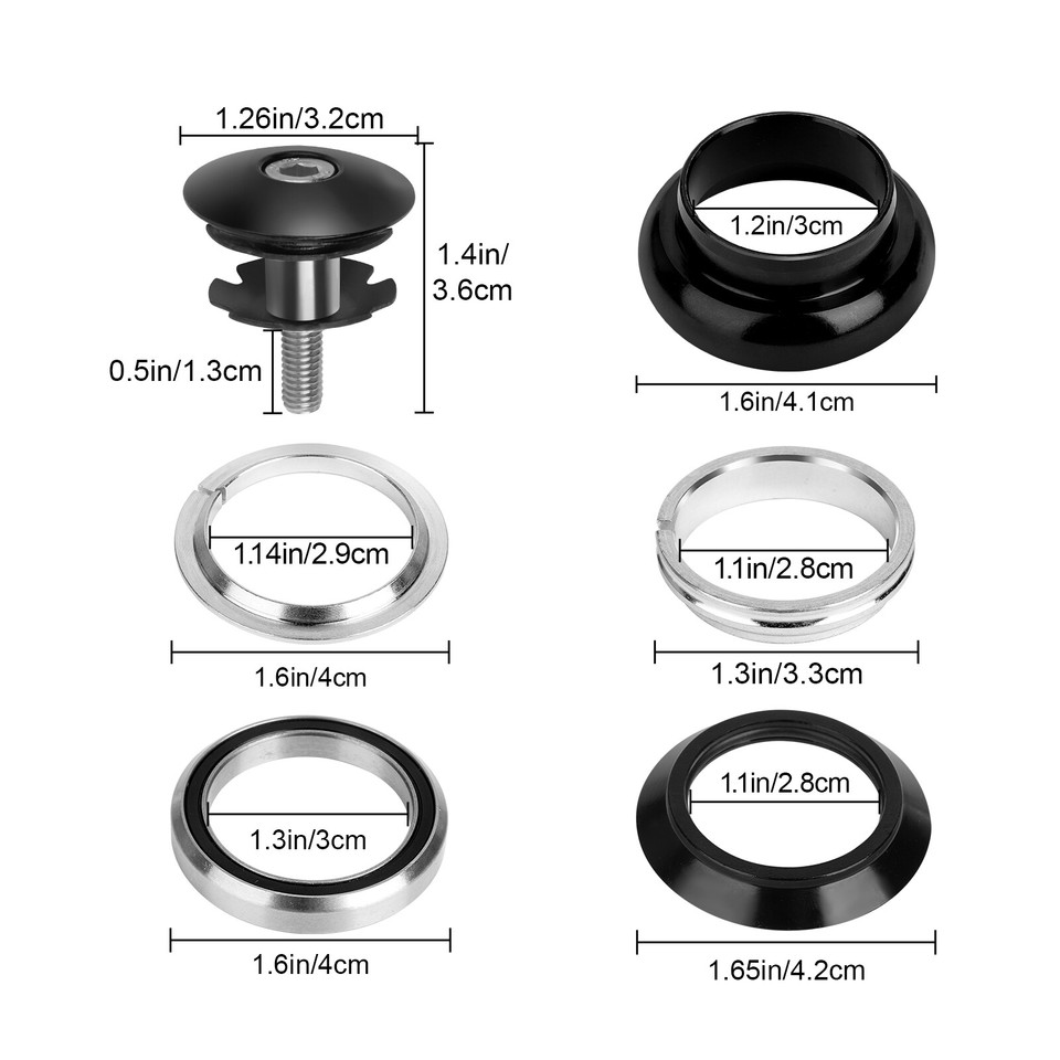 34mm 1-1/8" Threadless MTB Road Bike Bicycle Sealed External Bearing ...