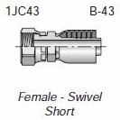 HF 1JC43-12-08 - Parker 1JC43-12-8 Fitting 1/2" Hose X 3/4" Female Seal ...