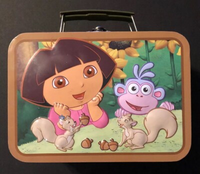 DORA THE EXPLORER Metal Tin Lunch Box Raised Embossed 2008 Viacom | eBay