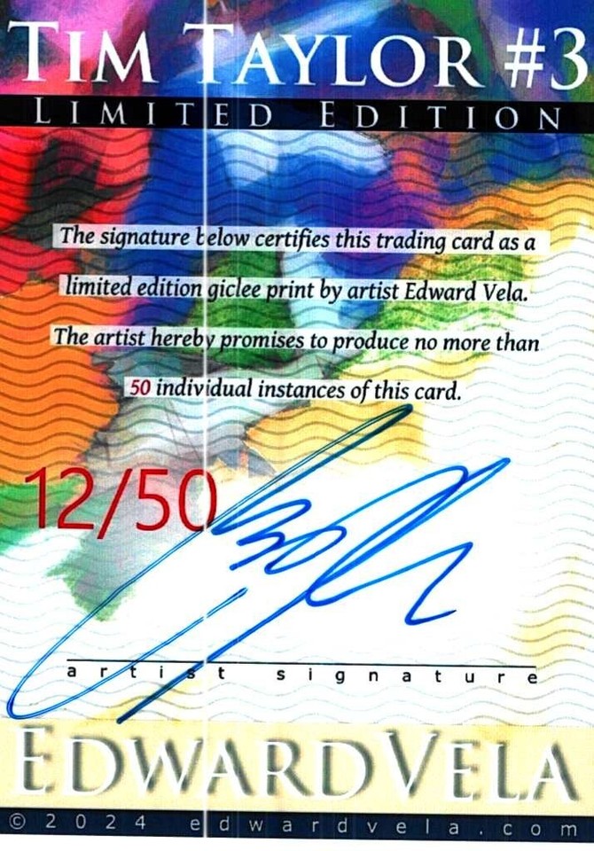Tim Taylor, Limited Edition, 12/50,Custom Created Artist Signed Trading ...