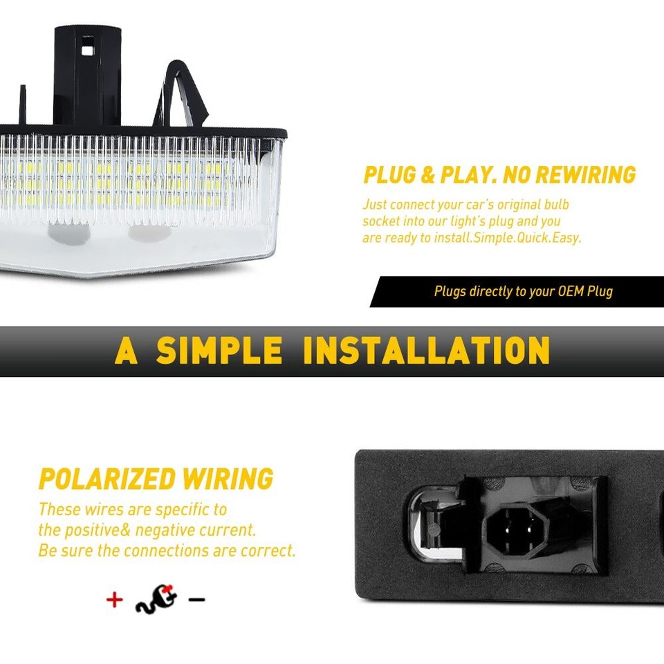 Car License Plate Light LED Lamp Bulbs For Toyota RAV4 2016-2018 Prius ...