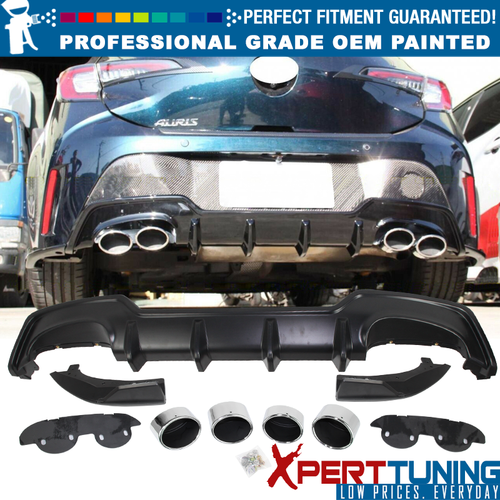 Fits 19-22 Corolla Rear Diffuser W/Muffler Tip & Aprons - Painted Color | eBay