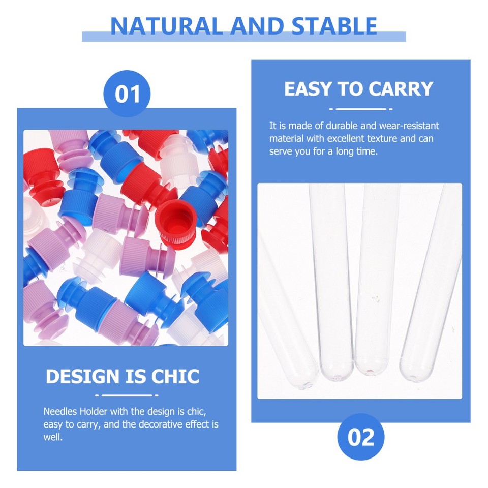 40 Pcs Embroidery Needle Storage Tube Case for Organize Sewing Box ...