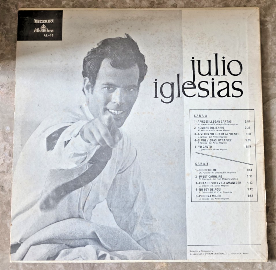Julio Iglesias - Julio Iglesias Vinyl Record Album AL-10 Latin 1972 | eBay