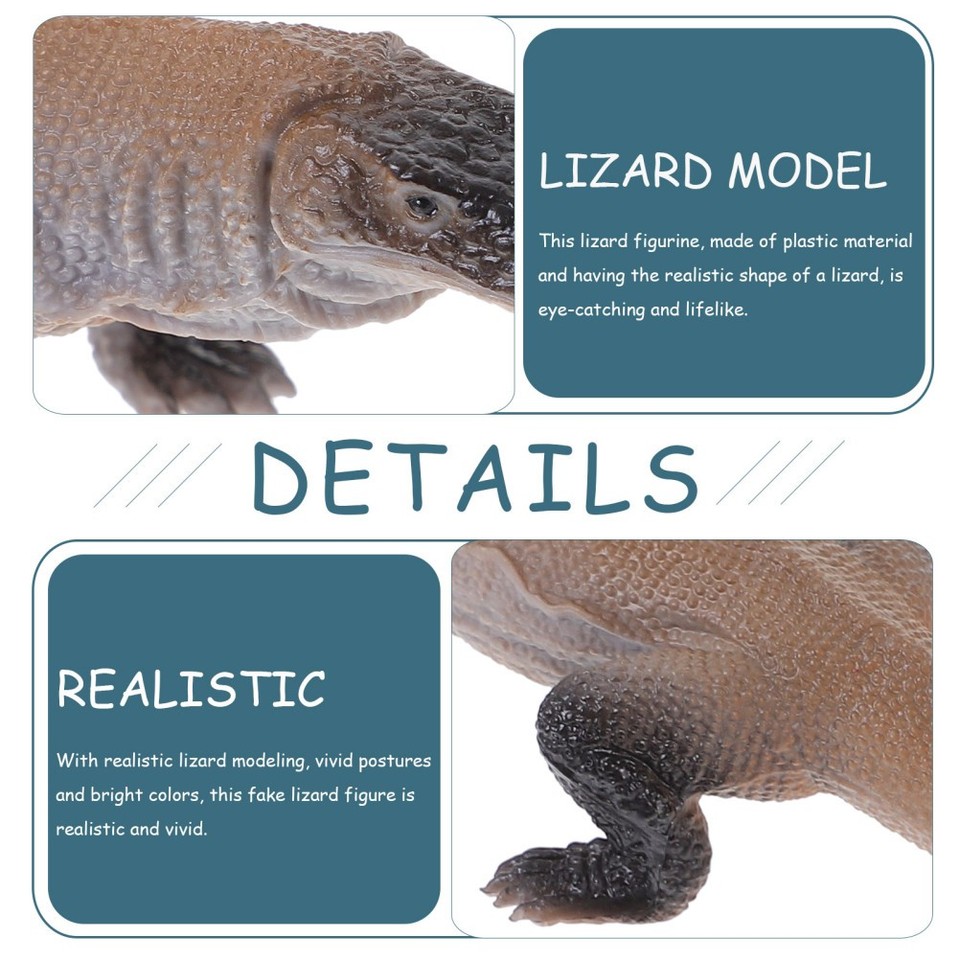 Small Plastic Animal Figurine Realistic Lizard Model Simulation Reptile ...