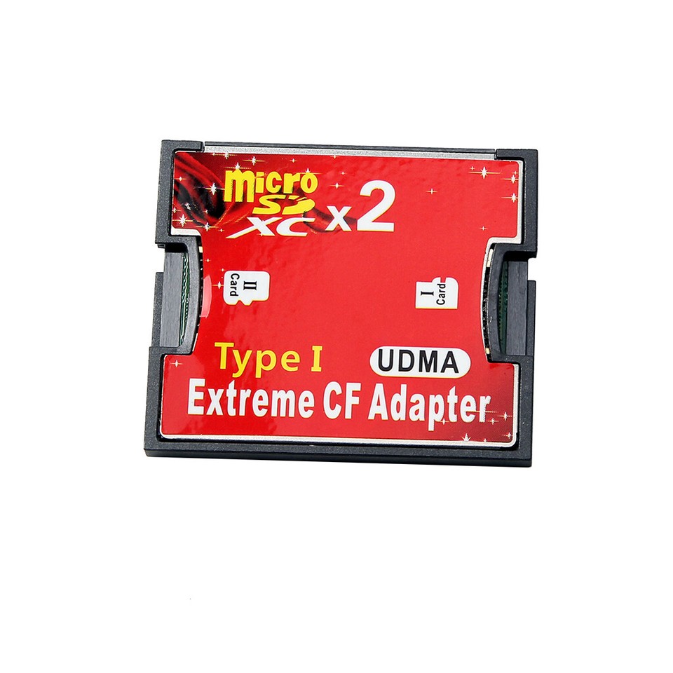 Dual 2 port Micro SD SDHC to Compact Flash CF 1 Type I Card Adapter ...