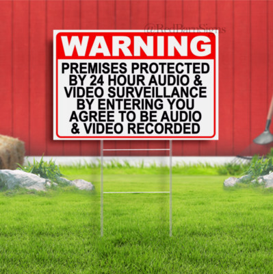 Protected By Recorded Audio & Video Surveillance Yard Sign | eBay