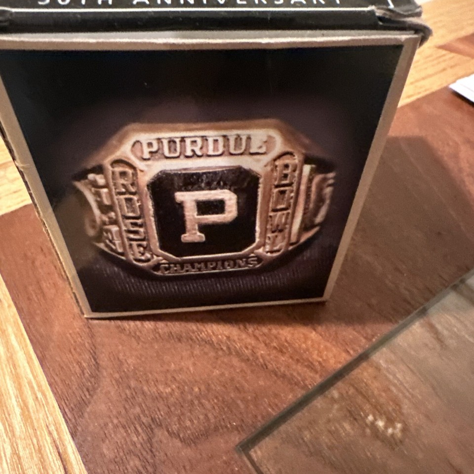 Purdue Boilermakers Football 1967 Rose Bowl Replica Championship Ring ...