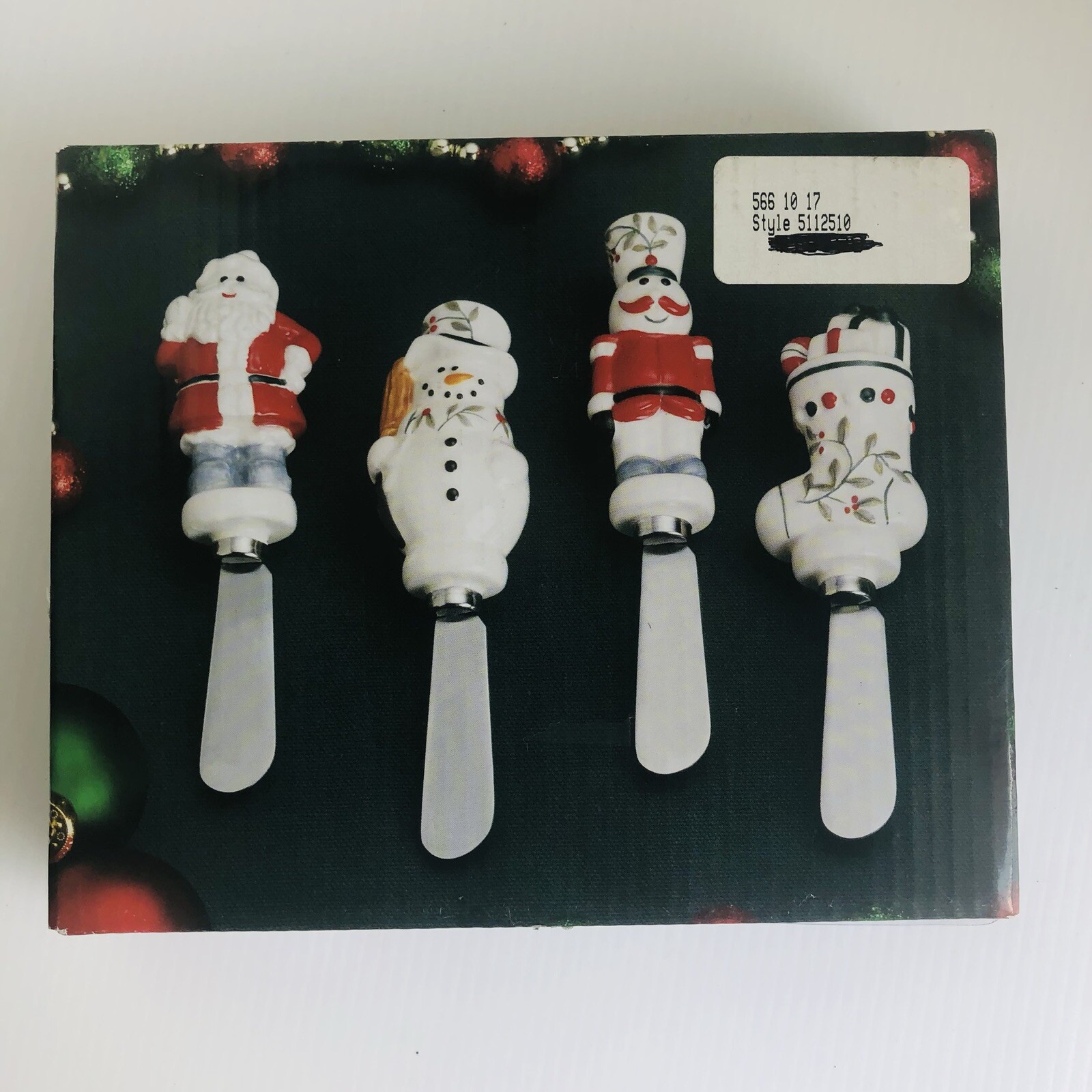 Pfaltzgraff Winterberry Christmas Snowman Santa Spreaders Set of 4 for ...