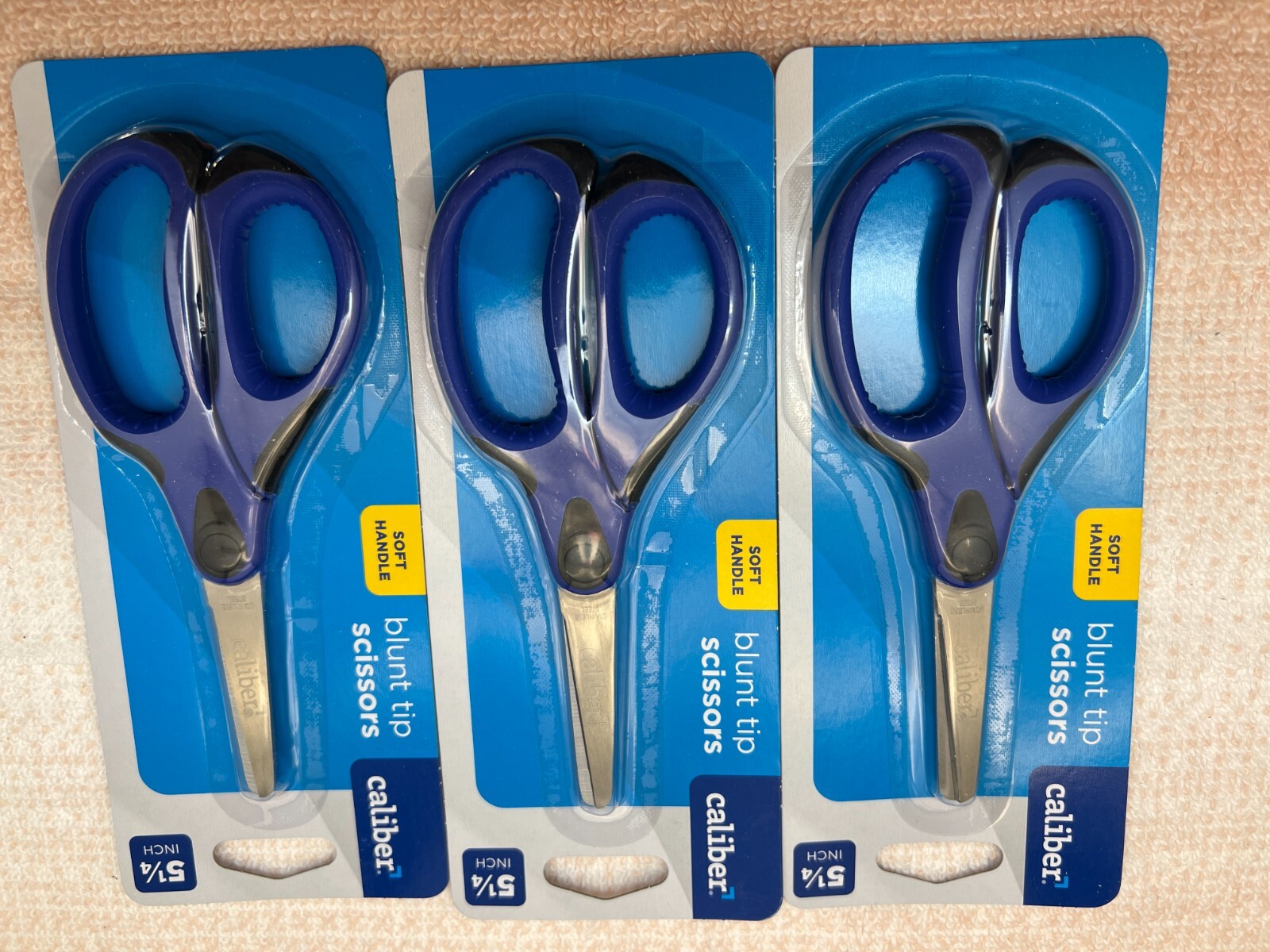 Caliber 5.25” Soft Handle Blunt Tip Scissors (5 1/4 inch), Lot (3 ...