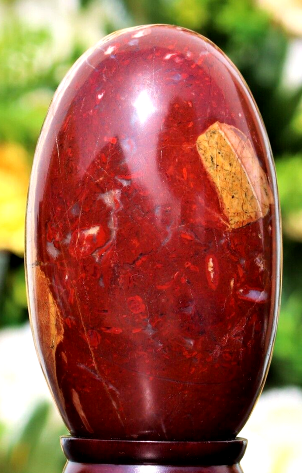 135MM Red Brecciated Jasper Lingam Natural Healing Metaphysical Crystal ...