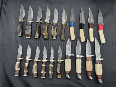 Lot of 20, 6''&8'' Mix,Handmade Damascus Steel knife| Stag, Ram Horn ...