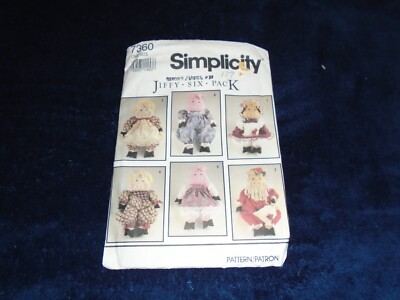 Simplicity 7360 Jiffy Six Pack Stuffed Pigs & Clothes, 1991 New Uncut ...