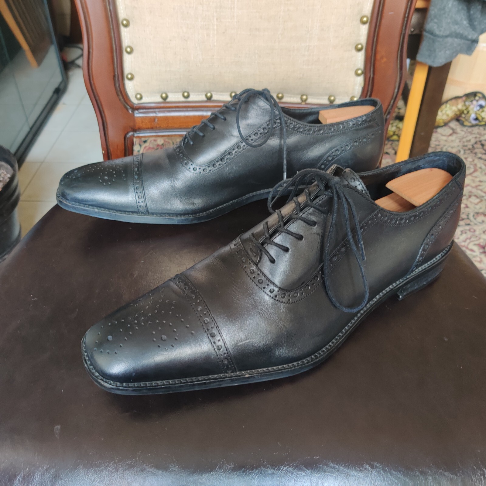 Calibrate Msbrandon Men's Dress Shoes Black Leather C… - Gem