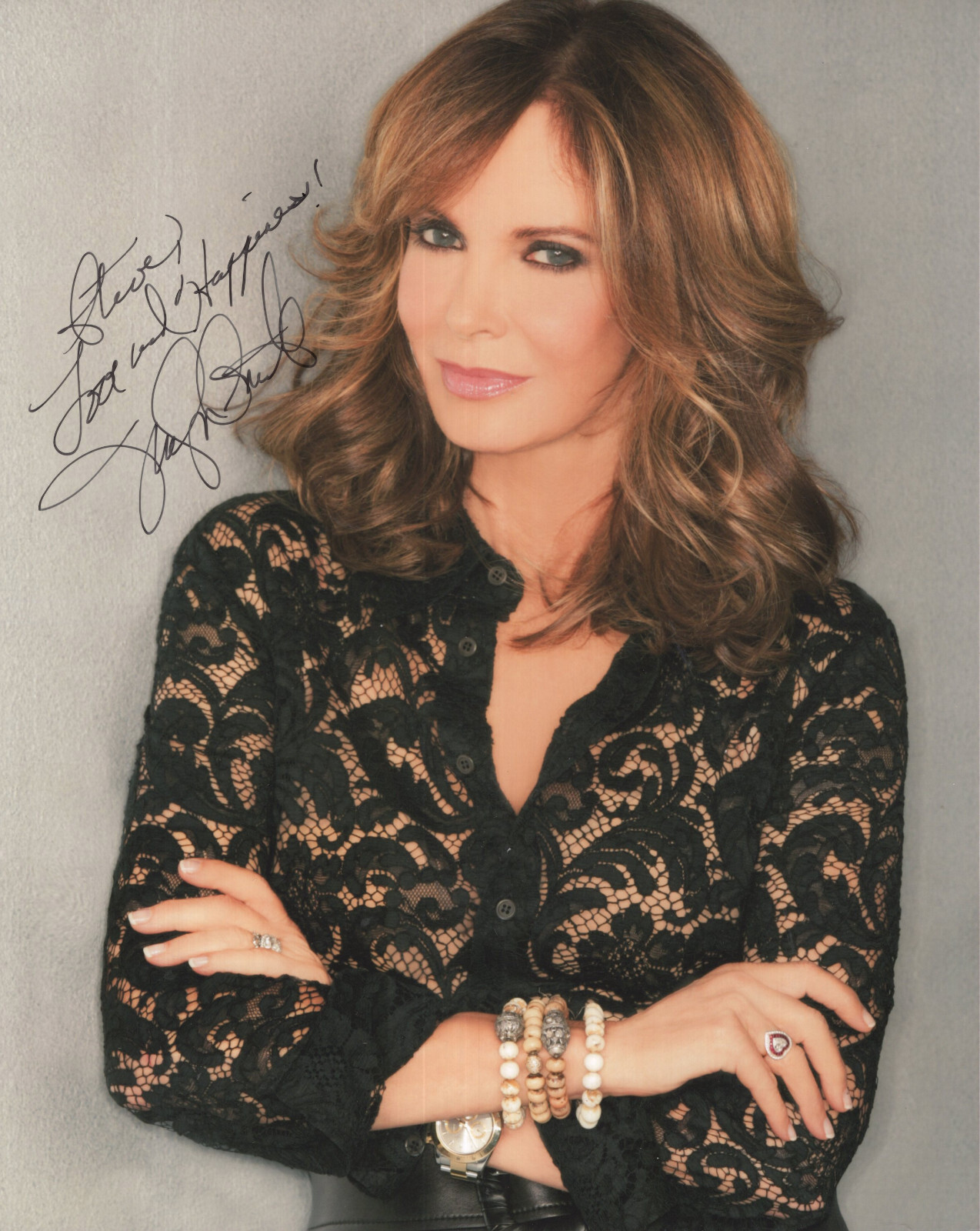 JACLYN SMITH HAND SIGNED 8x10 PHOTO+COA GORGEOUS+SEXY POSE TO STEVE | eBay