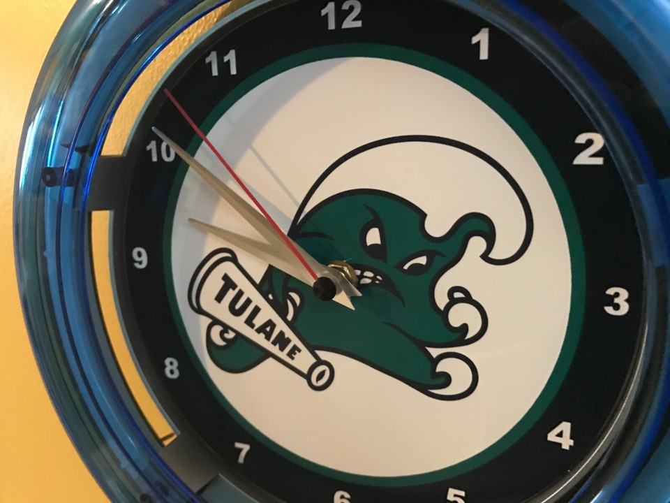 Tulane University Green Wave Bar Man Cave Neon Wall Clock Sign | eBay