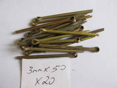 Split Cotter Pin - 3mm x 50mm Solid Brass X 20 | eBay UK