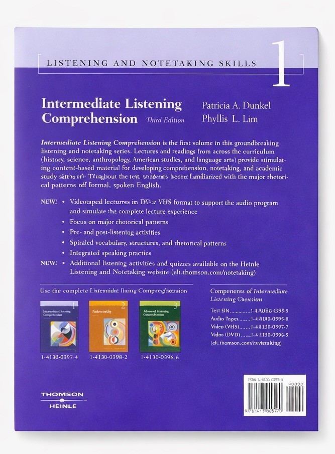 Intermediate Listening Comprehension Third Edition Dunkel Lim B1 ...