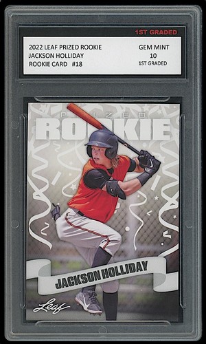 Jackson Holliday 2022 Leaf Prized 1st Graded 10 Rookie Card RC ...