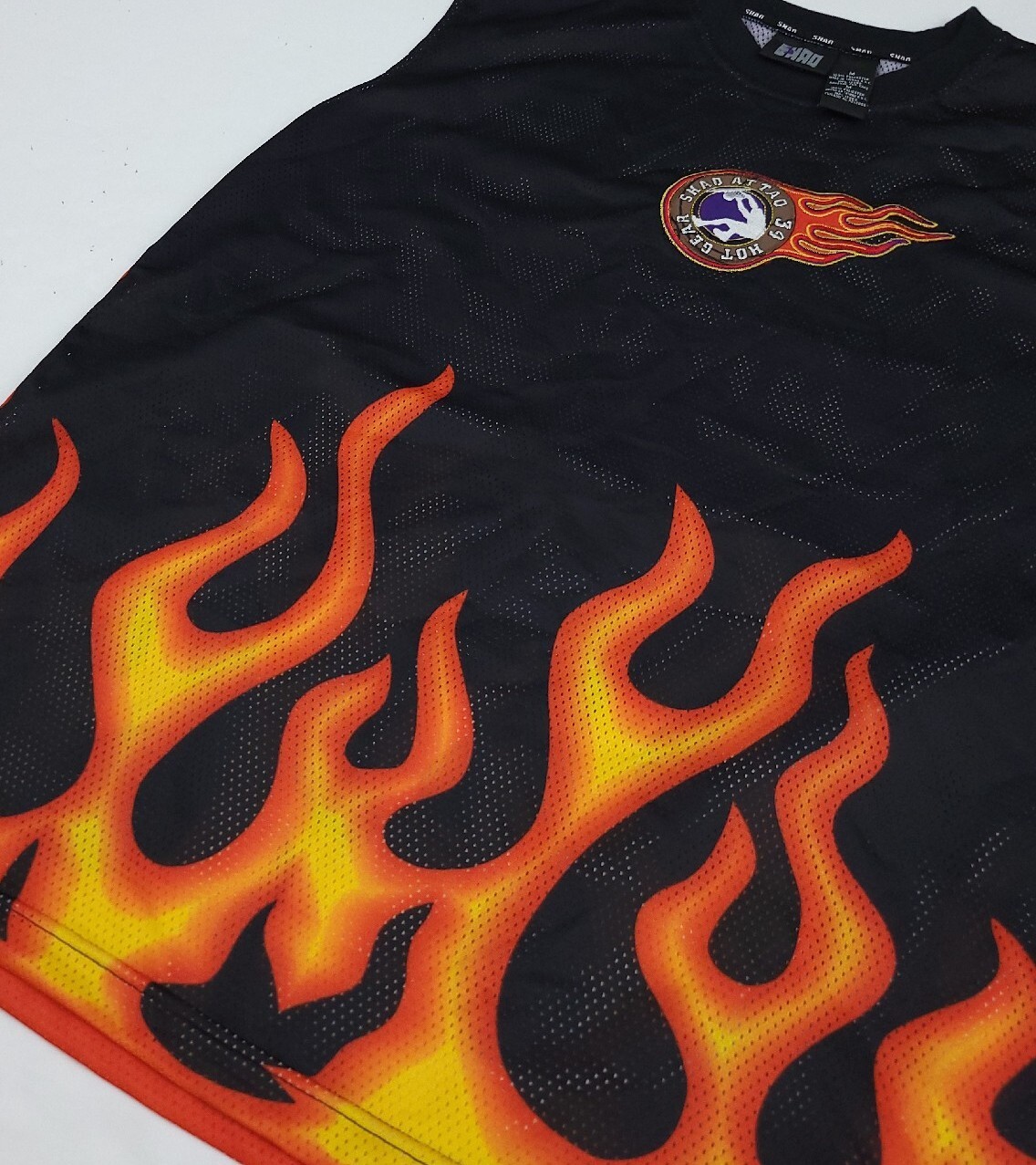 Vintage 90s Shaq Attaq Fire Flame Pattern Jersey Men'… - Gem