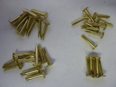 NOS Brass Plated Steel Split Rivets 9/16" Grip Lot of 35 | eBay