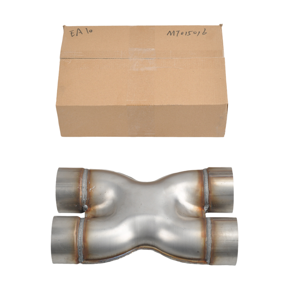 Universal Crossover X Pipe Dual 3" In/Out Stainless Steel Muffler ...