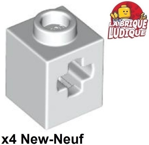 LEGO Technic 4x Mattoncini Brick 1x1 Asse Hole Croce Bianco/Bianco ...