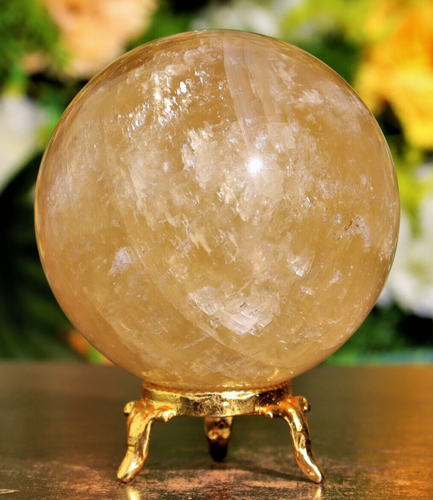 70MM Yellow Calcite Sphere Natural Healing Crystal Energy Chakra ...