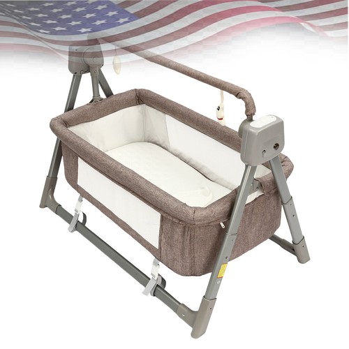 Portable Electric Baby Swing Cradle Bassinet Rocking Crib Infant Bed ...