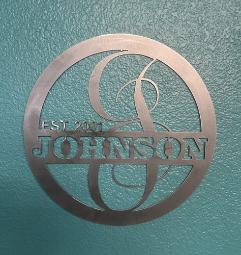 06-CNC plasma cut round metal monogram letter, personalized | eBay
