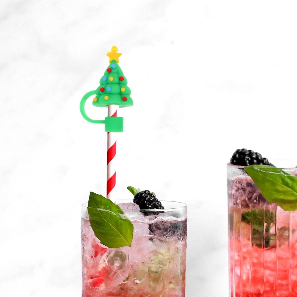 4pcs Straw Tips Straw Topper Christmas Straw Covers Xmas Straw Covers ...