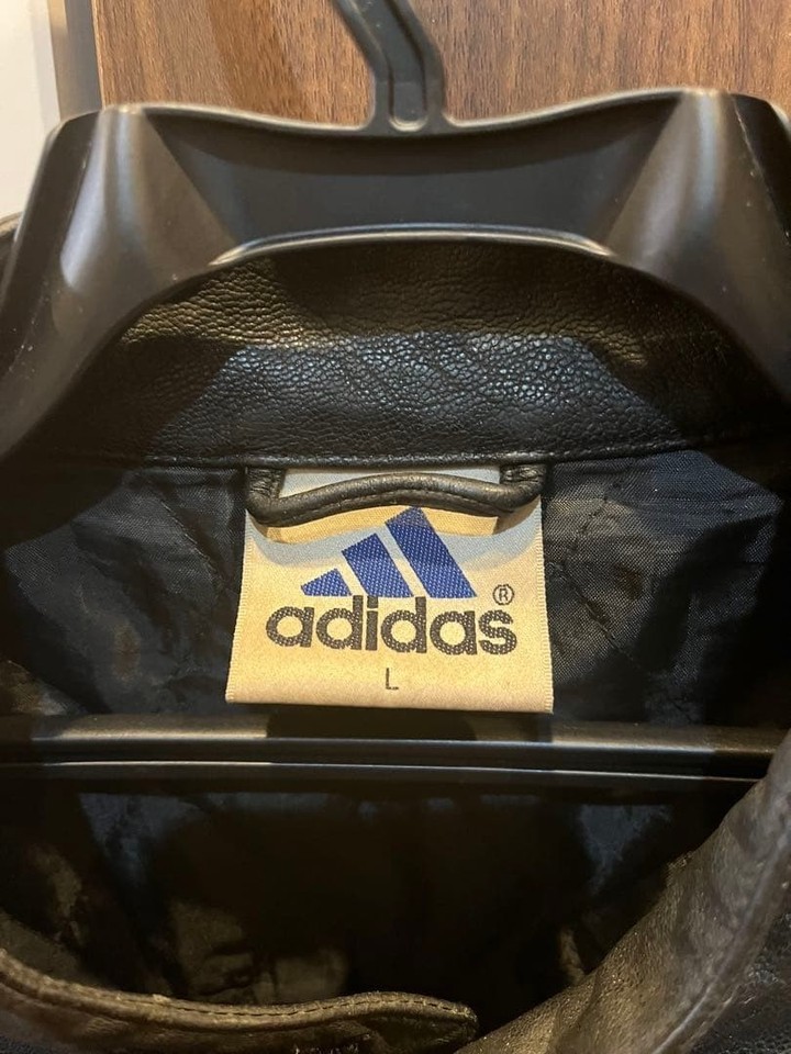Adidas Leather Jacket L Sheep Skin 3-Stripes Authenticated Used | eBay UK