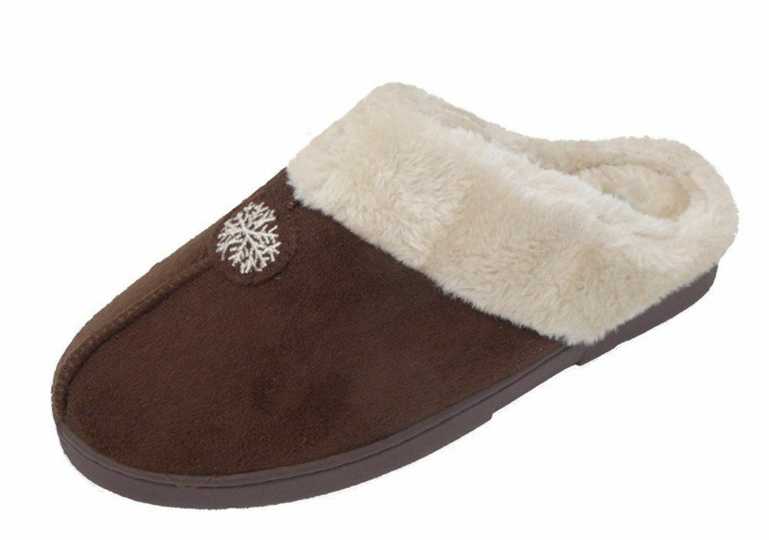 Jo & Joe Womens Snuggle Slipper Mule Slippers Shoes Slip On Memory Foam ...