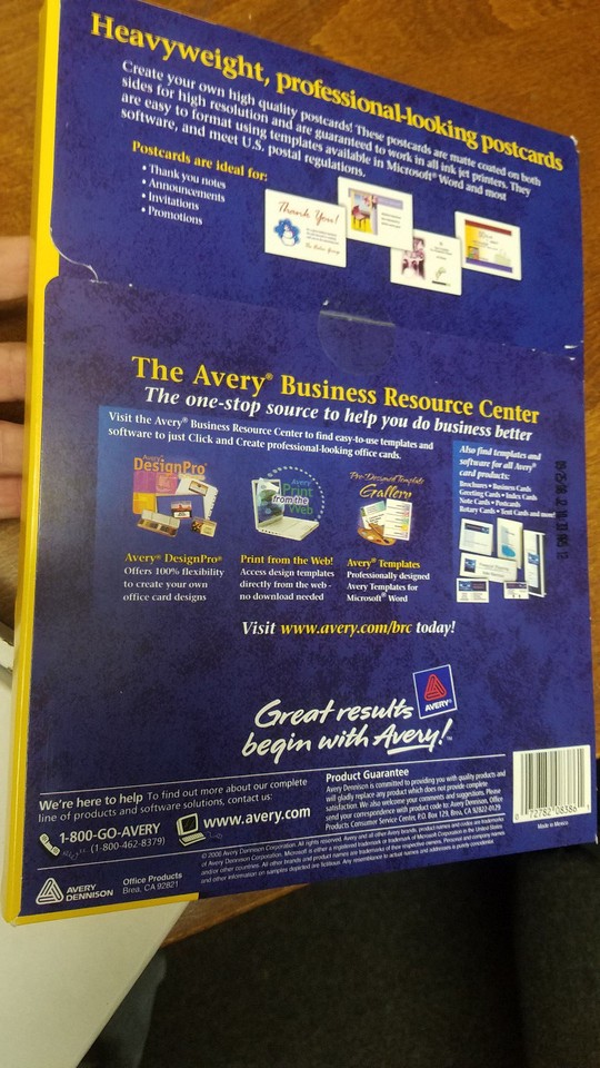 8386 Avery Matte White Matte 4x6 Postcards for Ink jet Printers 100 ...