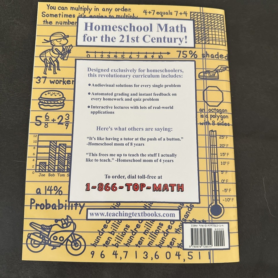 Teaching Textbooks Math 6 Answer Booklet Sabouri Like New | eBay
