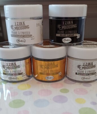 Set of 5 Aladine Izink Embossing 3-D Powder set. Beautiful colors! | eBay