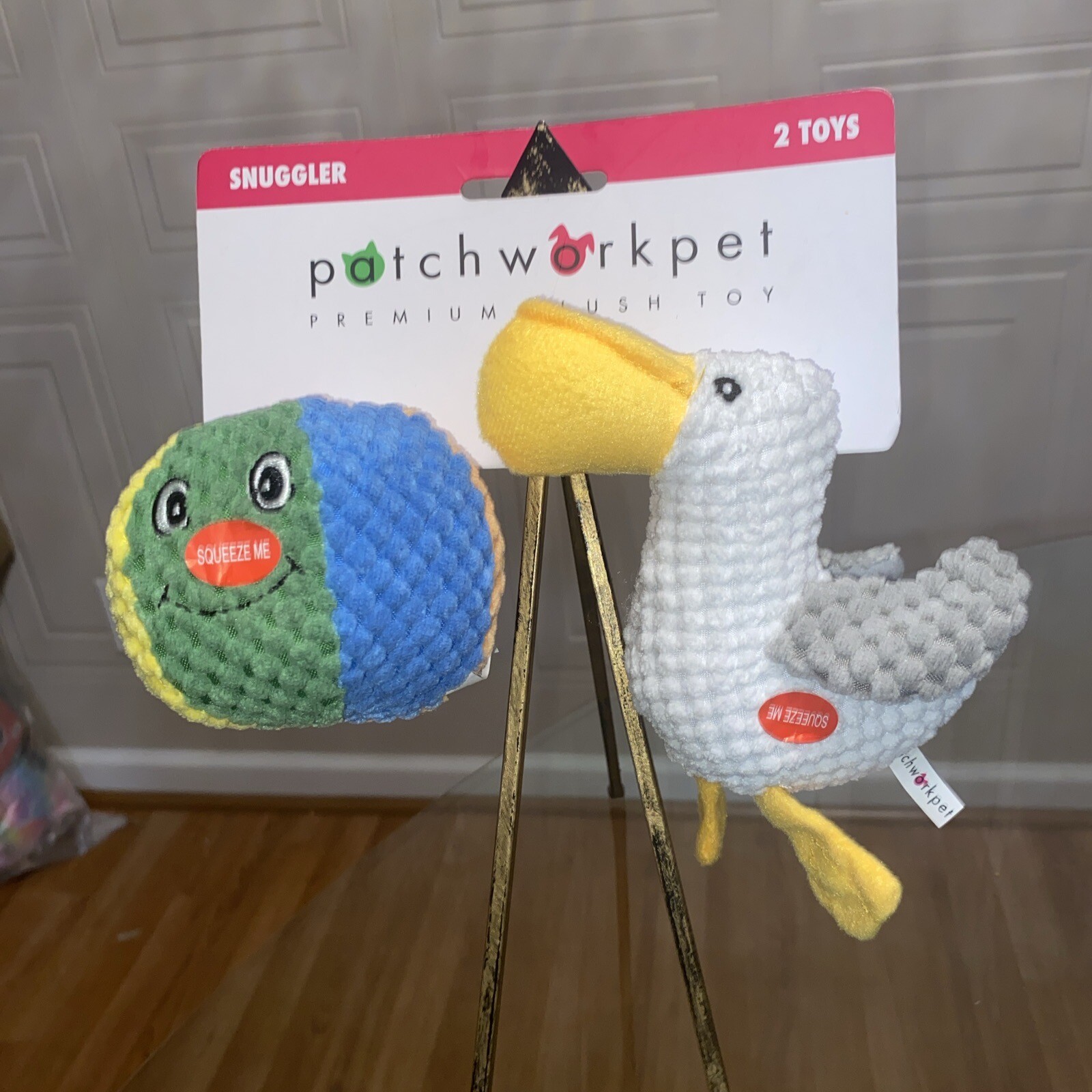 Patchwork~ Set Of 2 Dog Toy Clinker & Squeaker ~ | eBay