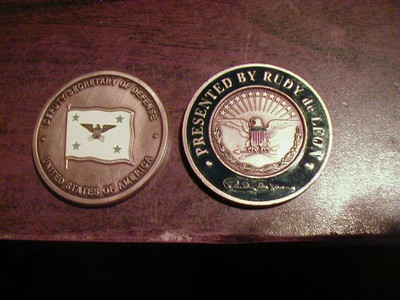 4 - STAR DEPUTY SECRETARY of DEFENSE ** RUDY de LEON ** CHALLENGE COIN ...