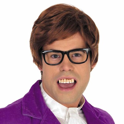 Men`s 60s Austin Powers Wig for Adult Movie Groovy Gigolo Spy Costume ...