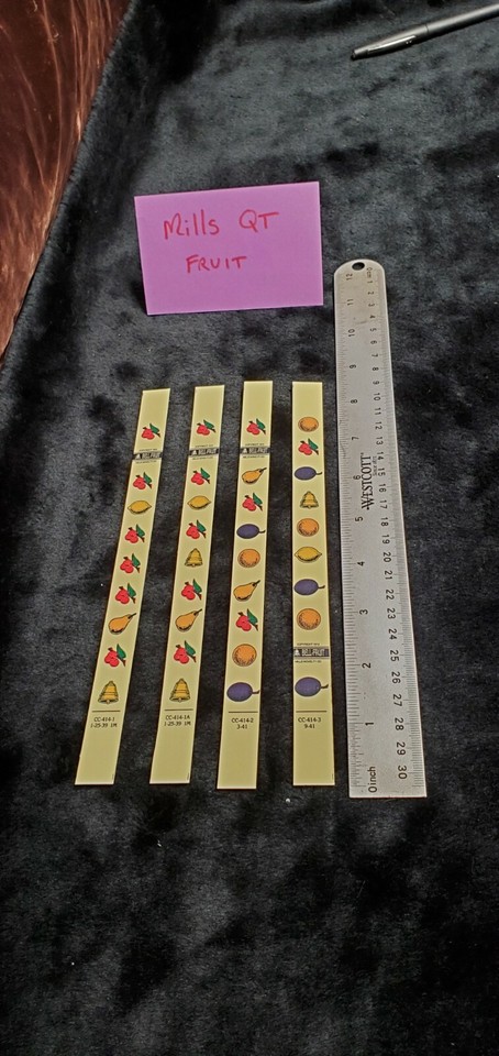 MILLS QT REPLACMENT REEL STRIPS MILLS ANTIQUE SLOT MACHINE FRUIT REEL ...