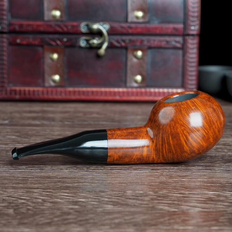MUXIANG Handmade Freehand Pipe Briar Wood Smooth Tobacco Pipe 9mm ...