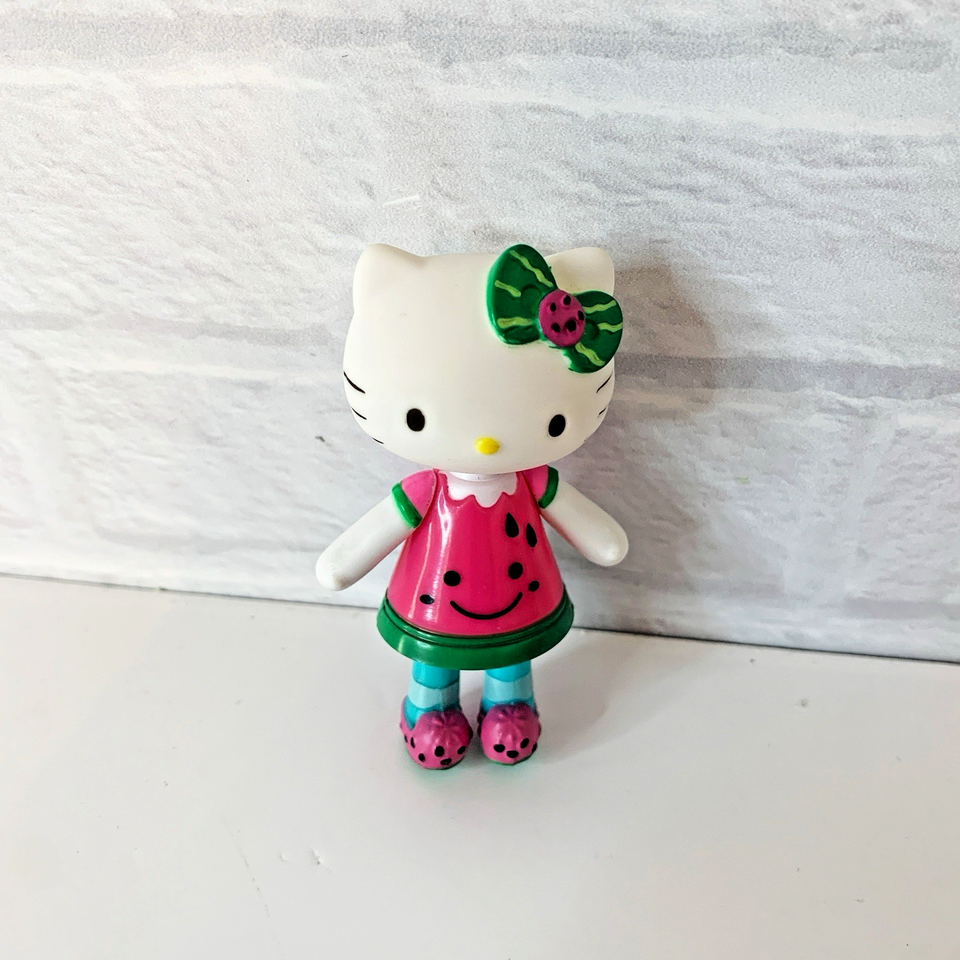 Sanrio HELLO KITTY Mini Doll Figure Set of 2 Toy Rare 3" Watermelon ...