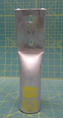 Burndy YA39A5 Yellow Two-Hole Lug Straight Barrel Compression Connector ...