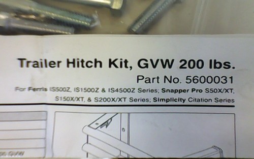 Ferris 5600031 Kit, Trailer Hitch (OF6B3) | eBay