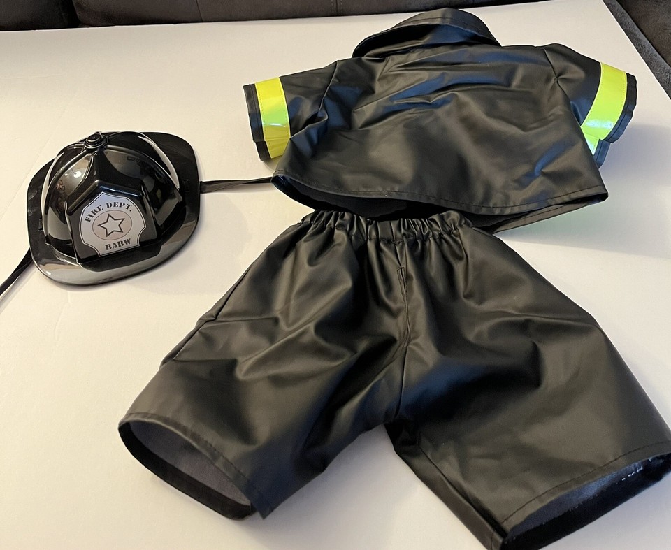 BUILD A BEAR BAB FIREMAN FIREFIGHTER OUTFIT: PANTS, JACKET, & HAT | eBay