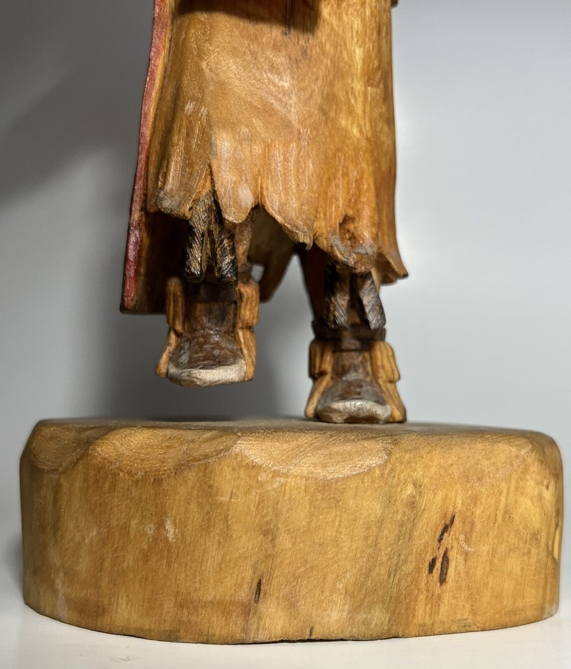 AMAZING Native Hopi Kachina Honan Badger Wood Carve Doll Statue Figure ...