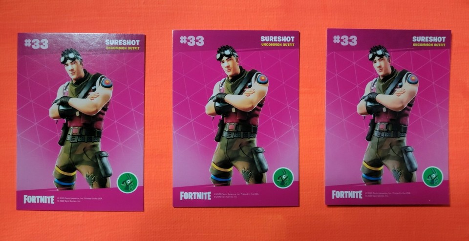 2020 Fortnite Series 2 #33 Sureshot Uncommon 3 Card Lot Base Holofoil ...