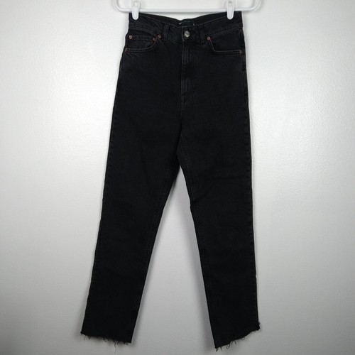 ASOS Design Jeans (Tag 25/36) Men's (Actual 26x30) Black Raw Hems READ ...