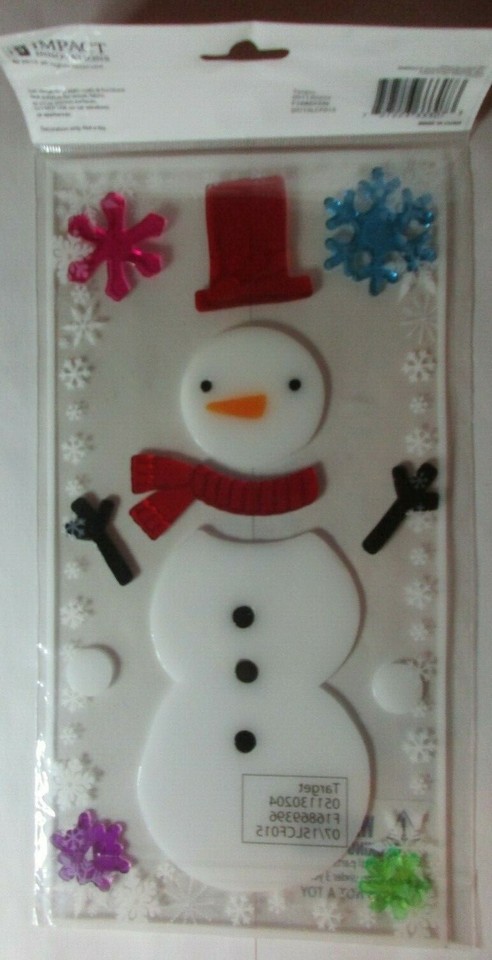 Impact Innovations Winter Christmas Gel Window Clings Large Snowman | eBay